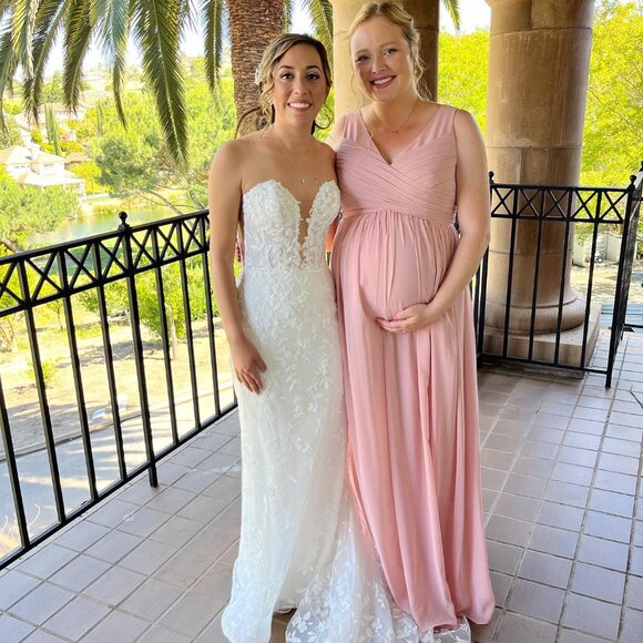 Revelry | Dresses | Revelry Zoe Chiffon Bridesmaid Dress In 9 Blushing ...